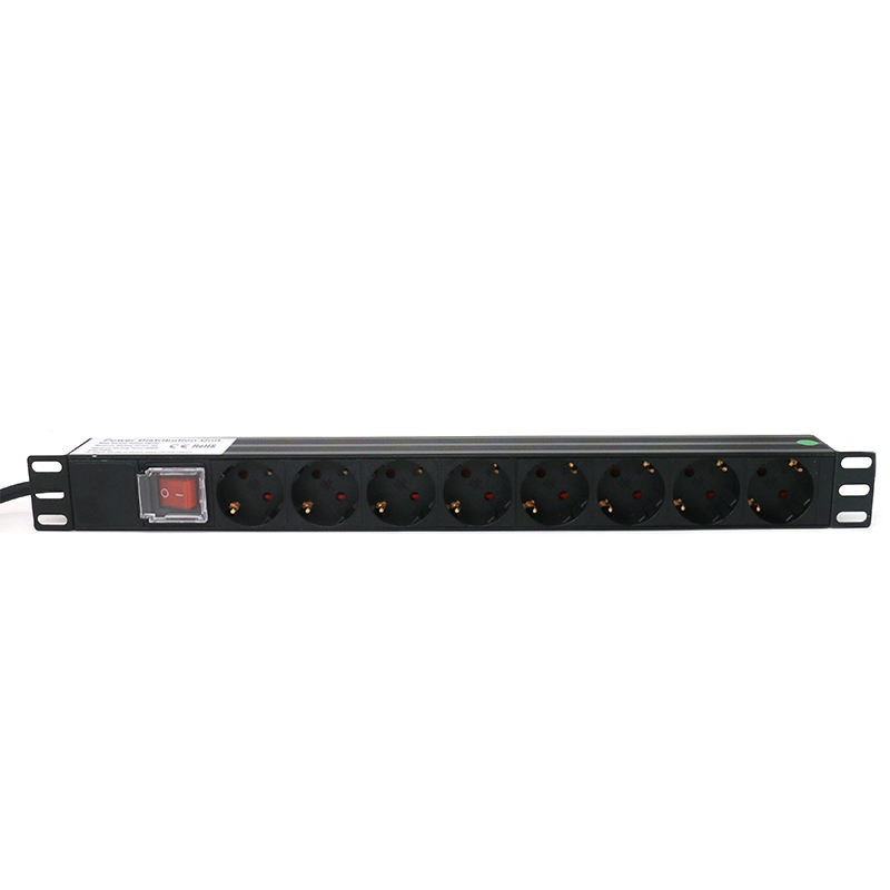 MT-6101 1U 19" Rack Mount 6 Way Euro Type Network Server Cabinet 8 Ports 19inch Rack Mount Euro ...
