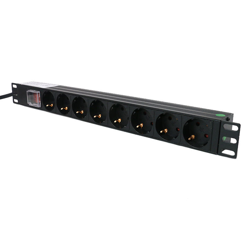 MT-6101 1U 19" Rack Mount 6 Way Euro Type Network Server Cabinet 8 Ports 19inch Rack Mount Euro ...